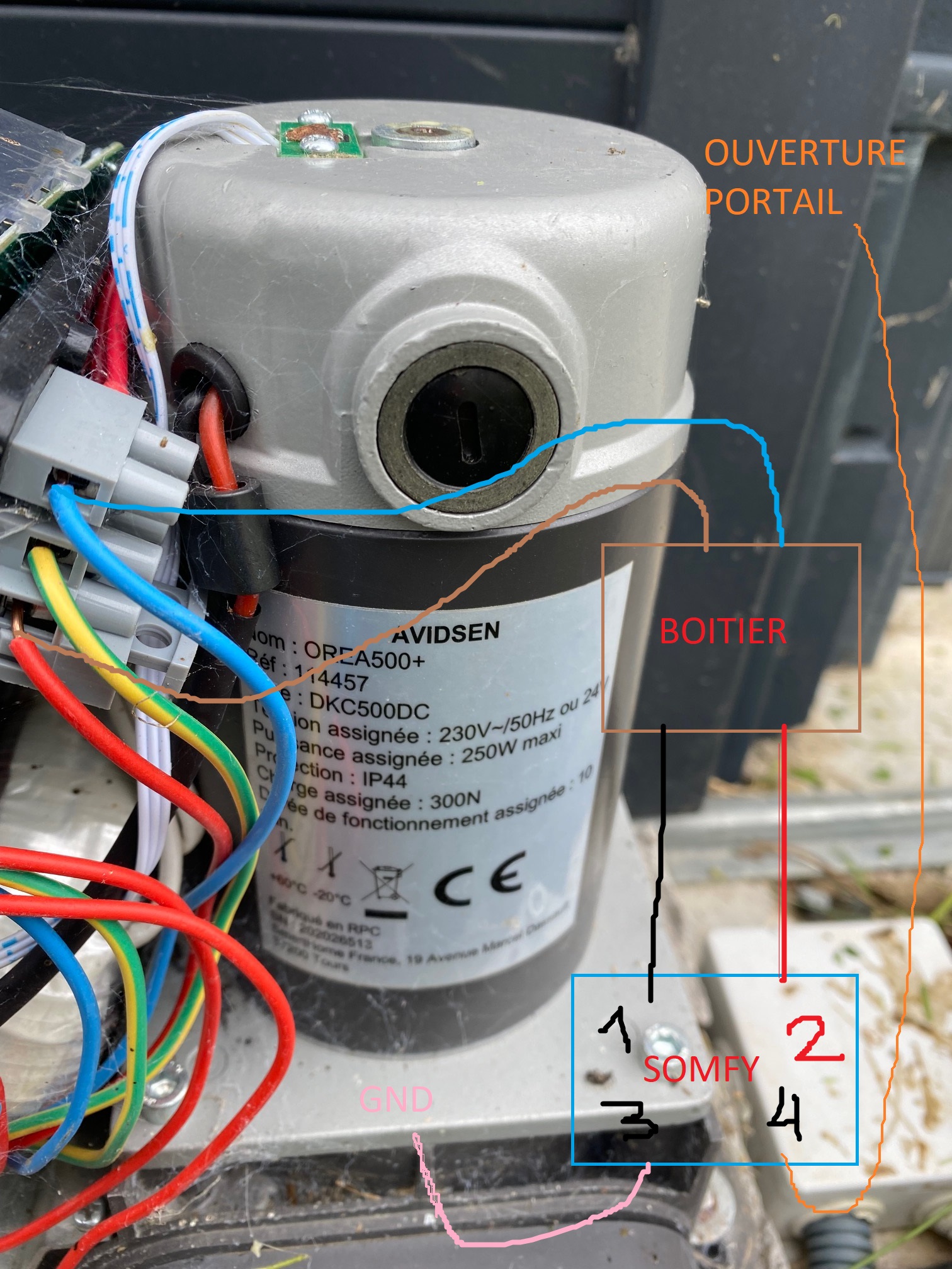 Branchement commande somfy sur moteur Avidsen OREA 500 - Avec Réponse(s)