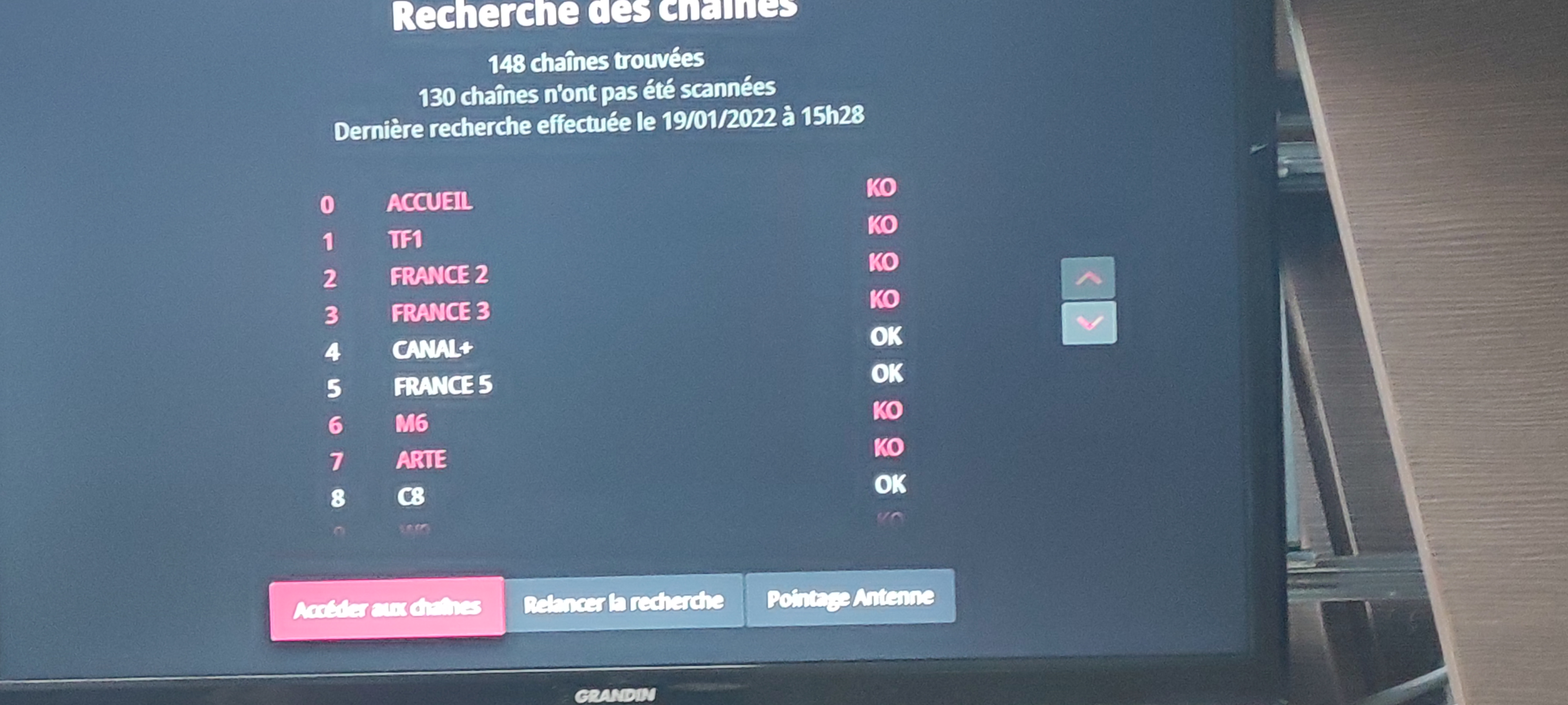 Pas certaines chaînes après recherche réception satellite - Avec Réponse(s)